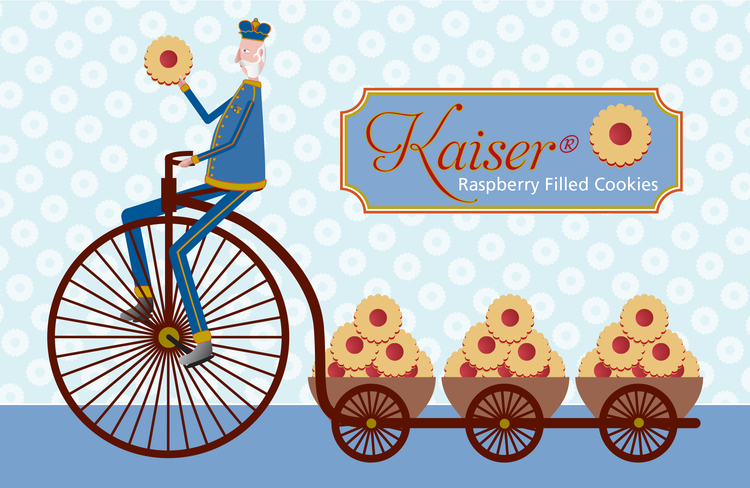 Kaiser Raspberry Filled Cookies – Package Design - Virag B. White