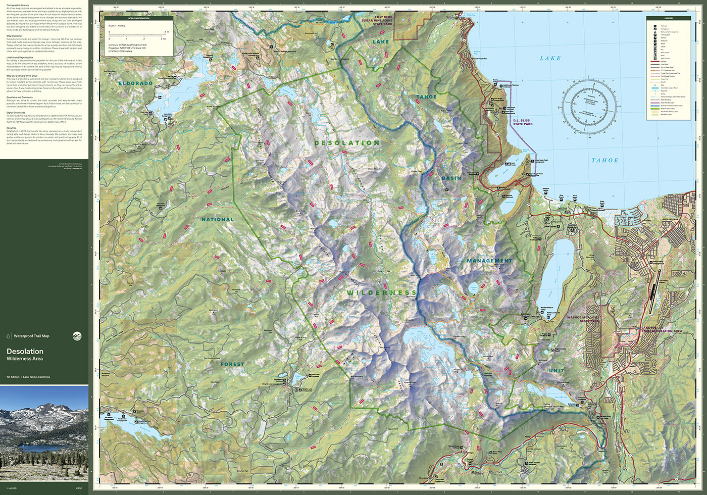 Desolation Wilderness Map - Cartografix - Cartografix