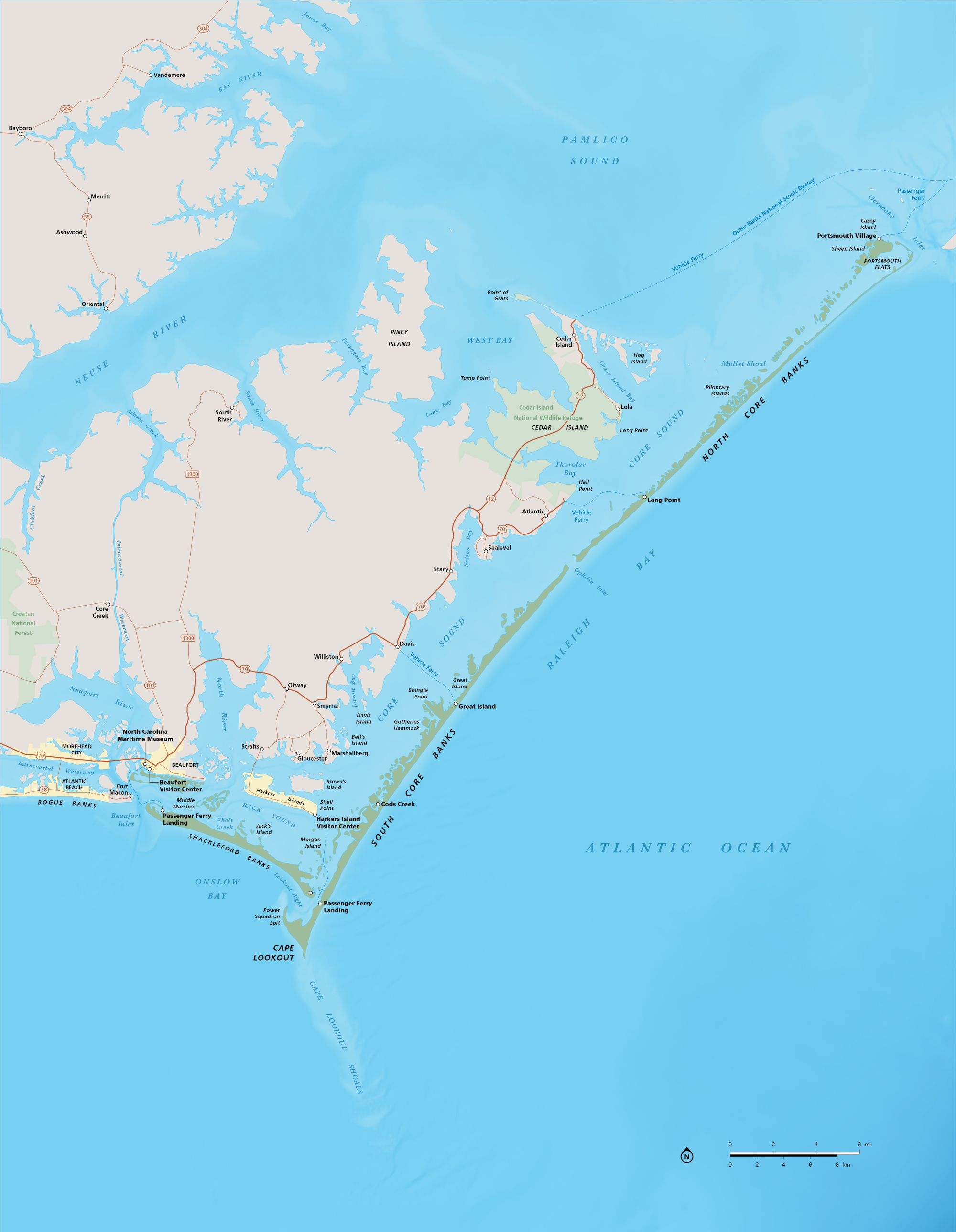 Cape Lookout Map - Cartografix - Cartografix