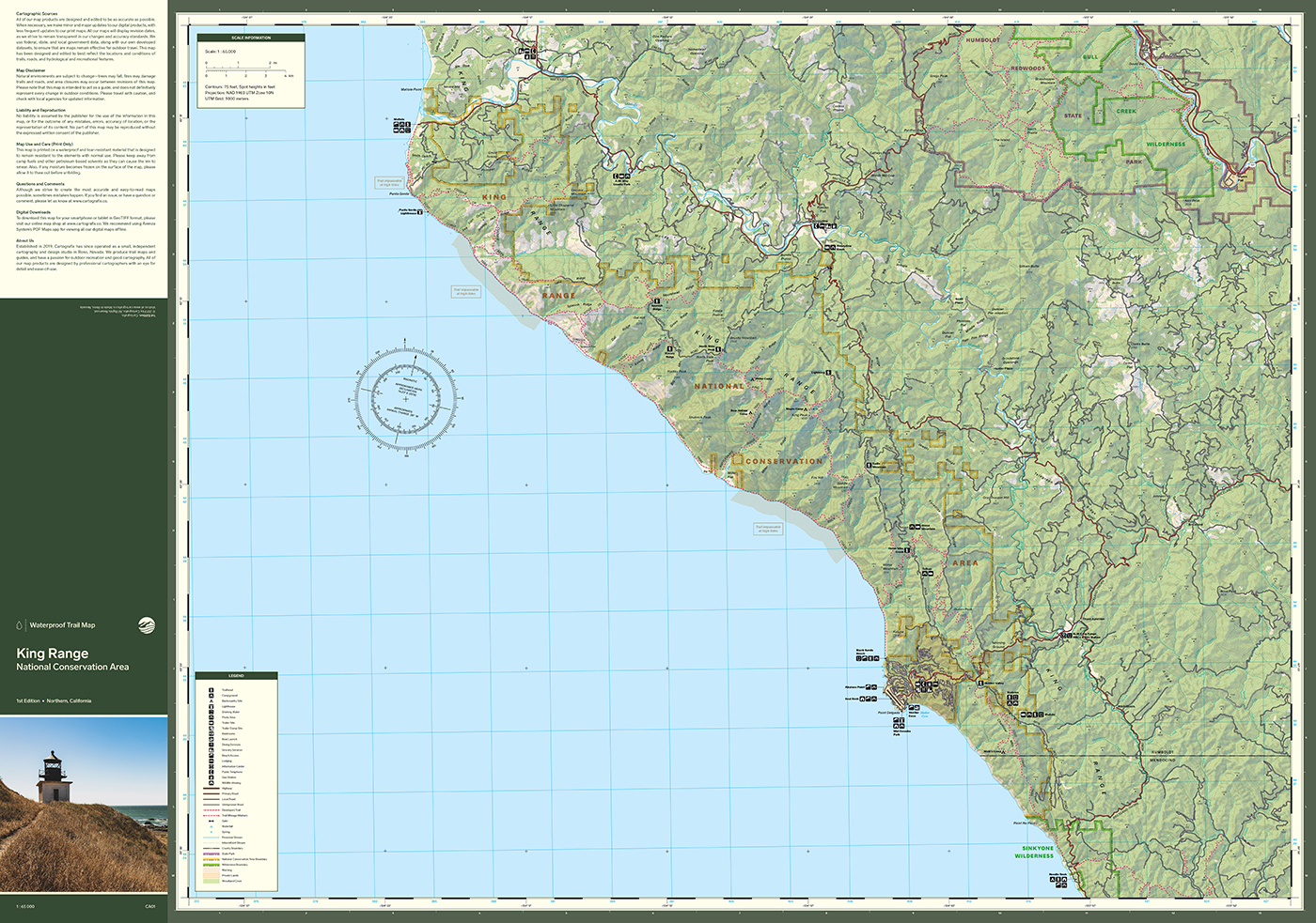 King Range NCA Map - Cartografix - Cartografix