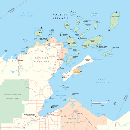 Apostle Islands Map - Cartografix - Cartografix