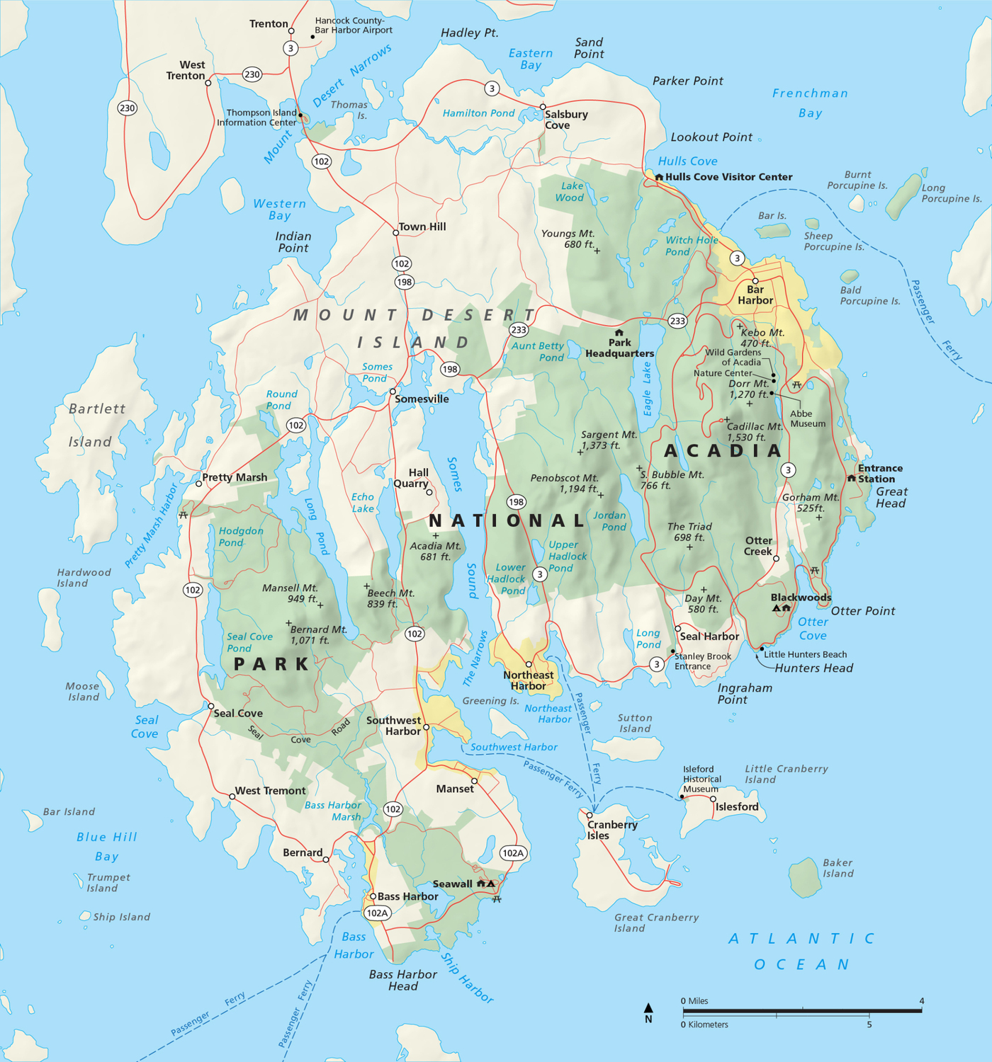 Acadia National Park Map - Cartografix - Cartografix