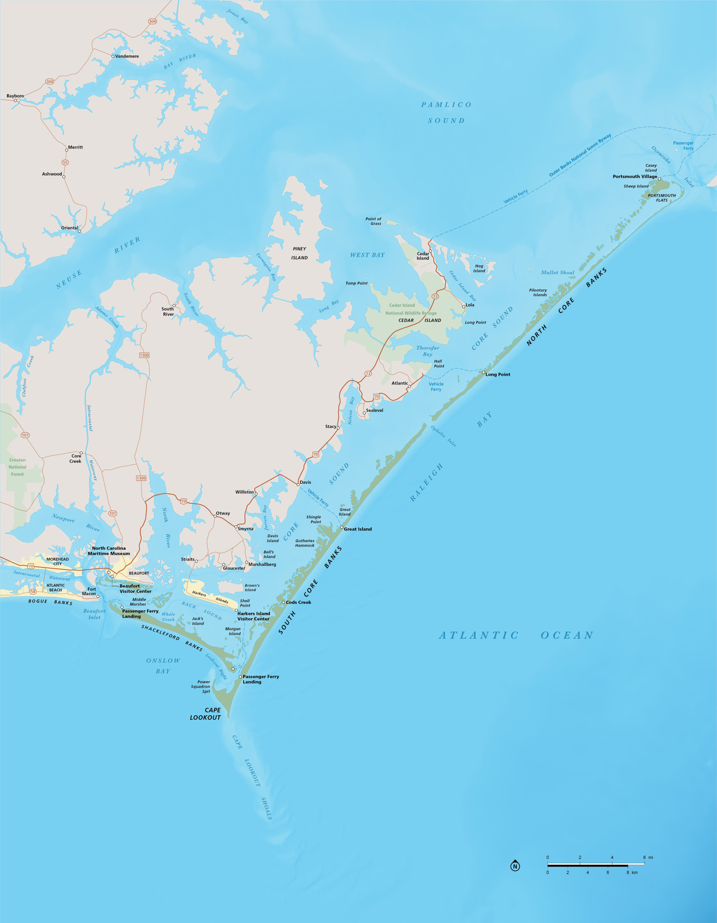 Cape Lookout Map - Cartografix - Cartografix