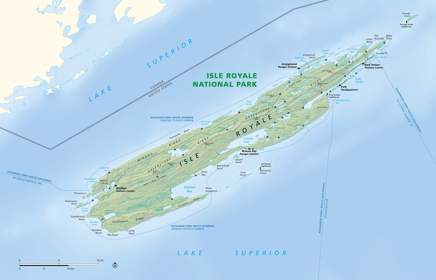 Isle Royale National Park Map - Cartografix - Cartografix