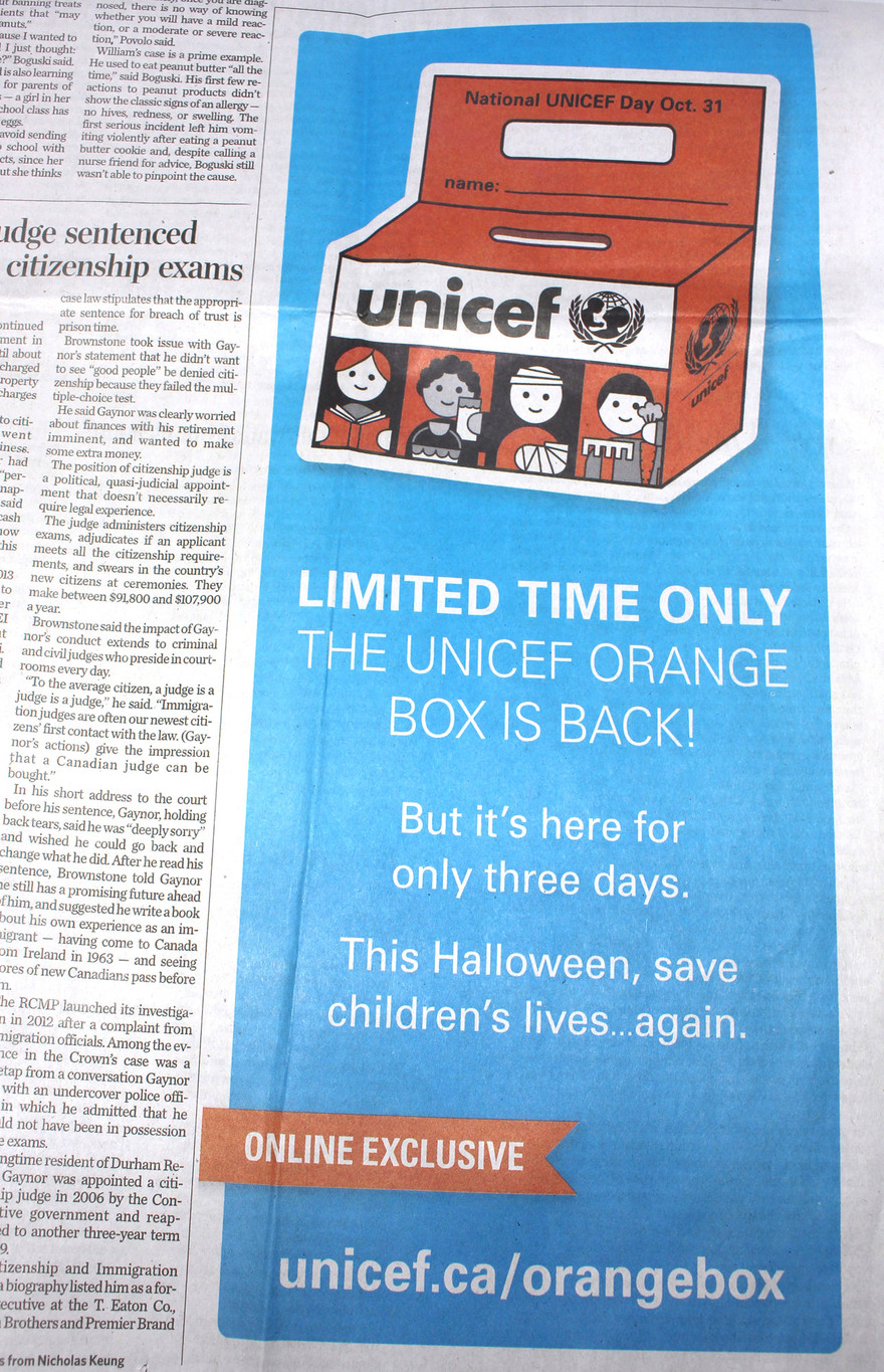 National UNICEF Day Orange Box - meghan d’mello / designer ...