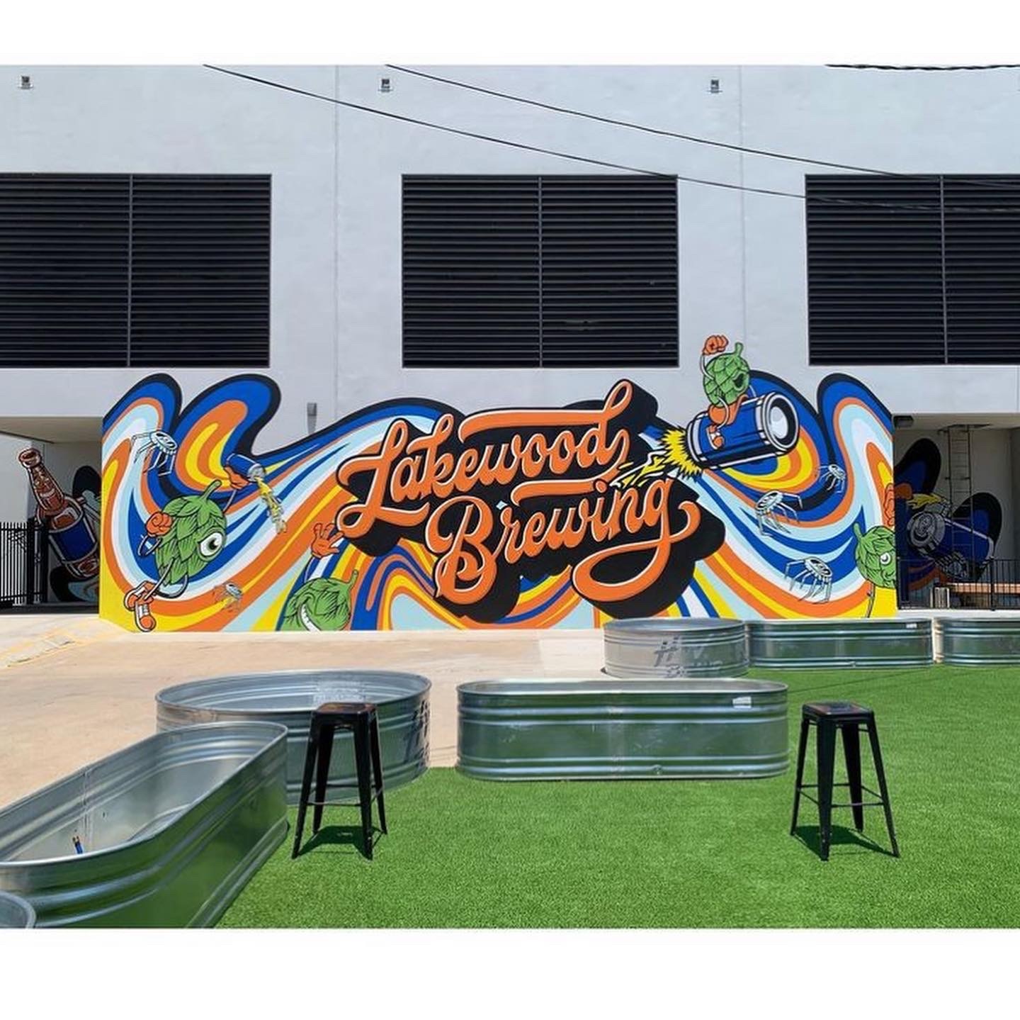 Lakewood Brewing Beer Garden Mural - Cory Say