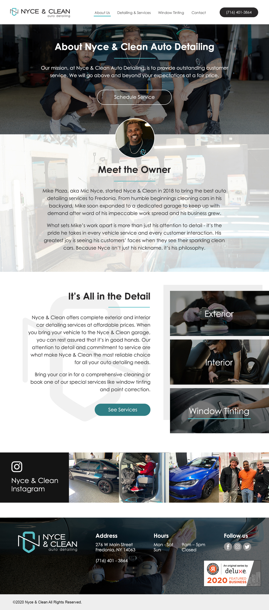 Nyce & Clean Auto Detailing Web Design - The Design Layer