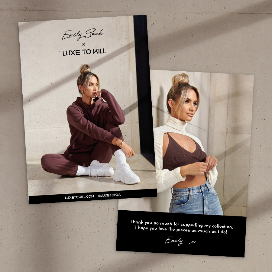 Luxe to Kill | 'Emily Shak Collection' Thank You Card Artwork ...