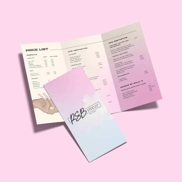RSB Creative Studios | Price List & Flyer Design - Danielle Muntyan
