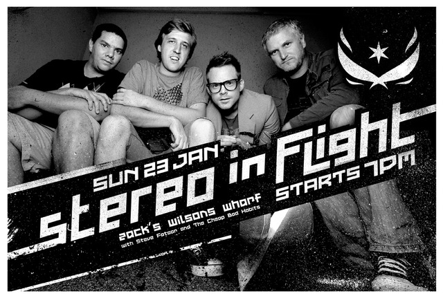 STEREO IN FLIGHT - Band Logo and Flyers - G1K1 - Nic Kinghorn Portfolio